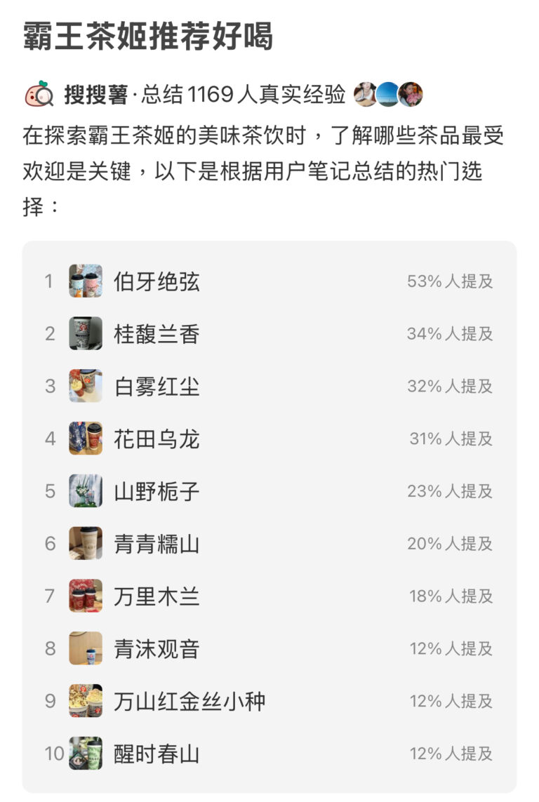 【霸王茶姬菜單menu】霸王茶姬必飲推薦+深圳分店 - 深哥 SZgor.com