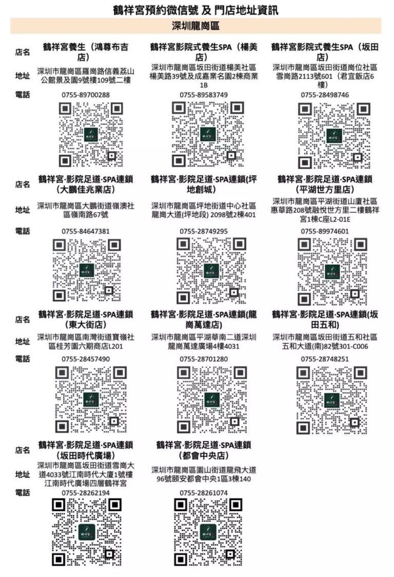鶴祥宮SPA養生會館按摩1小時低至$167免小費 深圳/珠海/廣州多地分店 - 深哥 SZgor.com